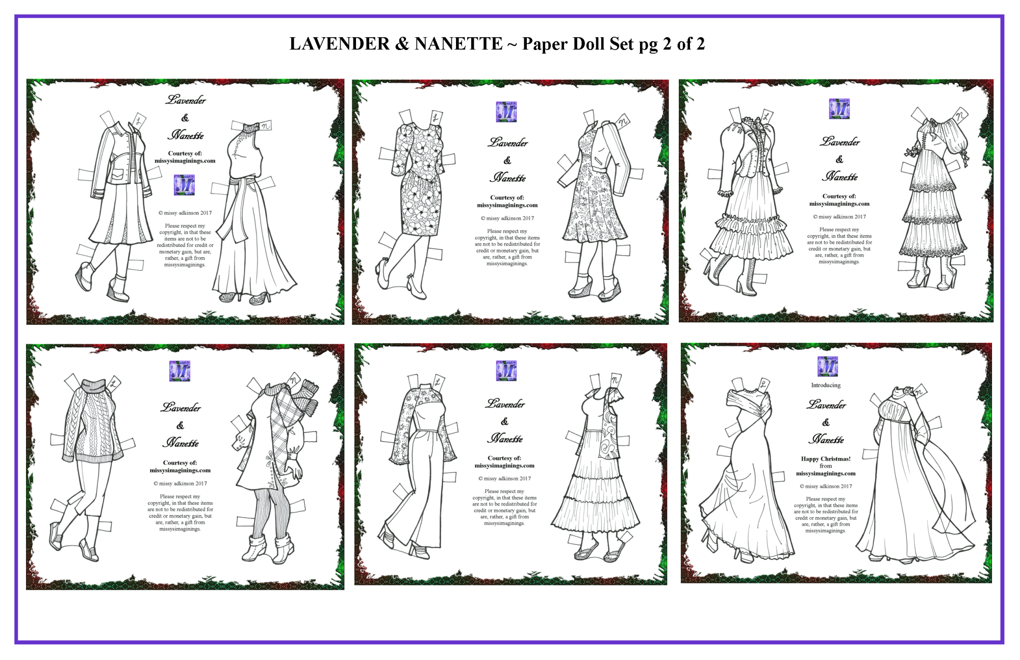 Ready To Print – Paper Doll Sets – missy's imaginings